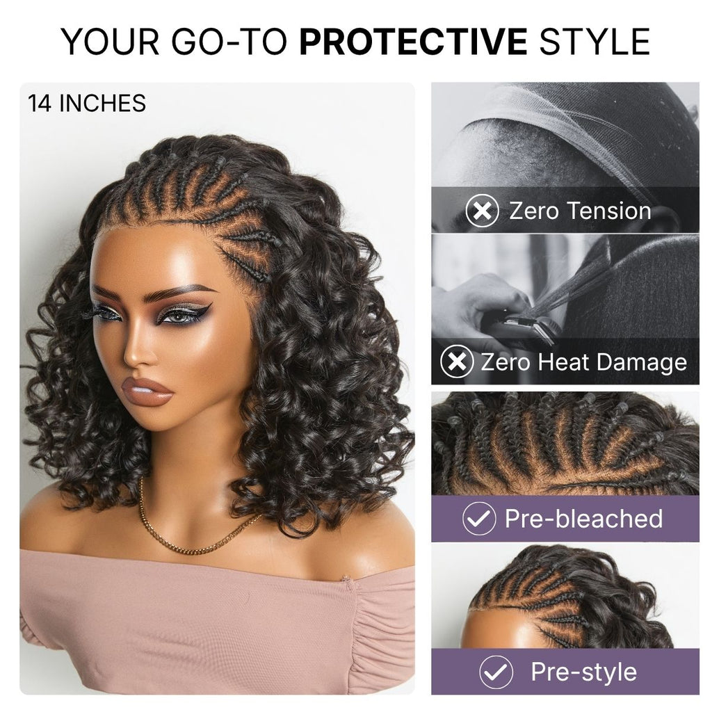 Readitress™ Chic & Voluminous 180% Density Pre-Braided Bouncy Curly Gl